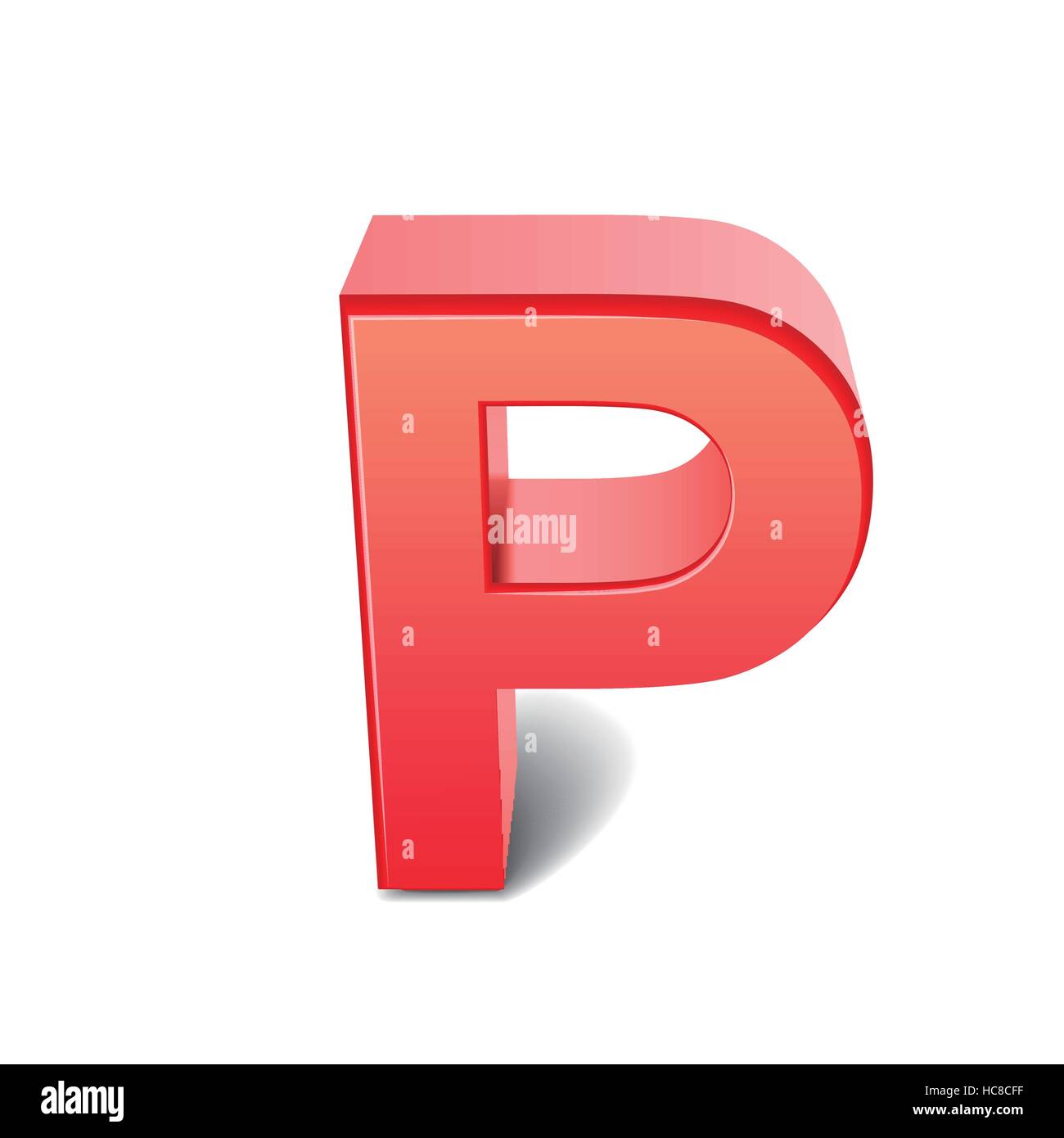 3d red letter P isolated on white background Stock Vector Image & Art ...