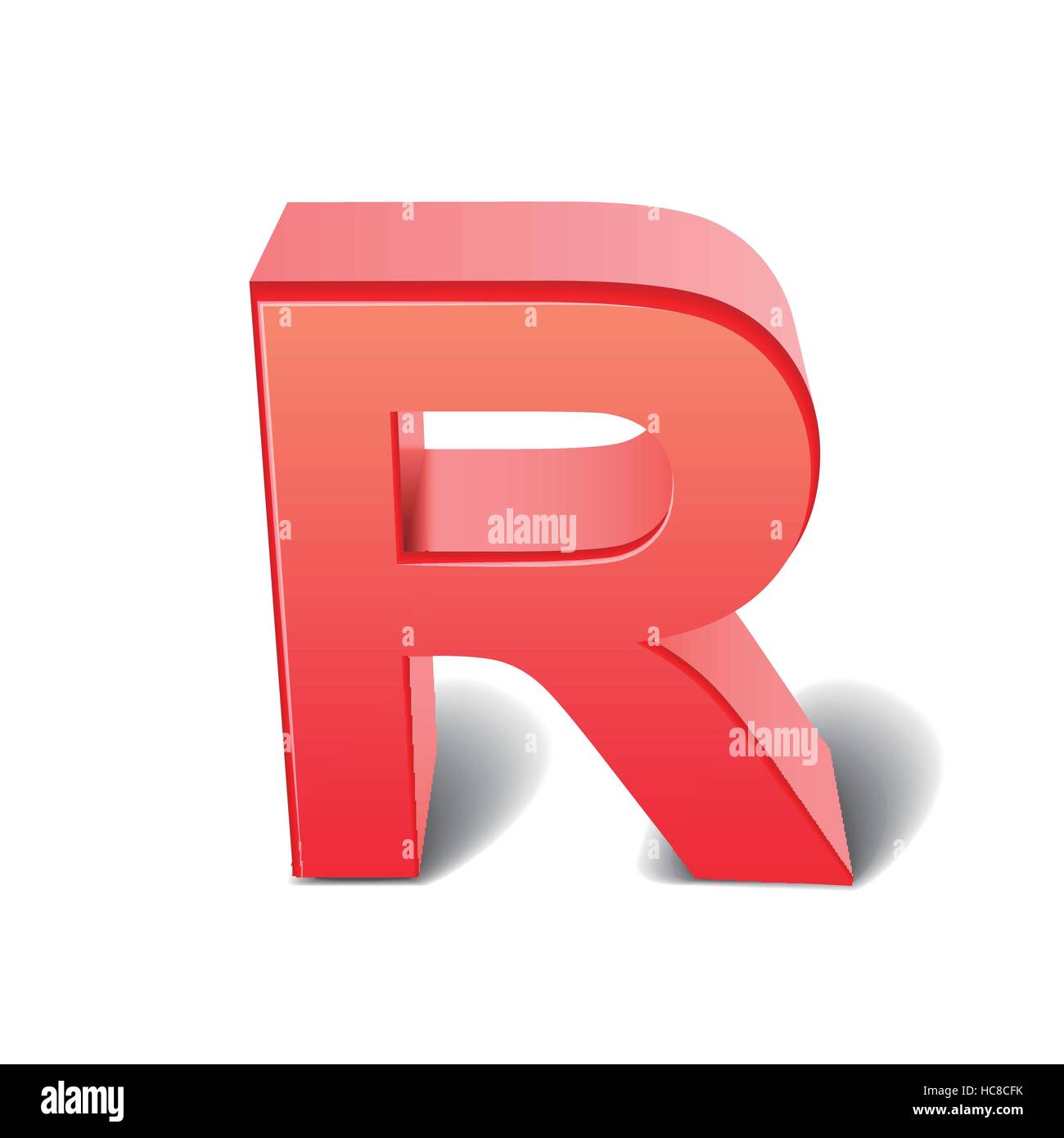 3d red letter R isolated on white background Stock Vector Image & Art ...