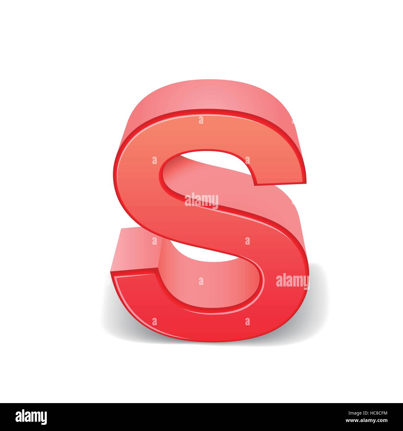 3d red letter S isolated on white background Stock Vector Image & Art ...