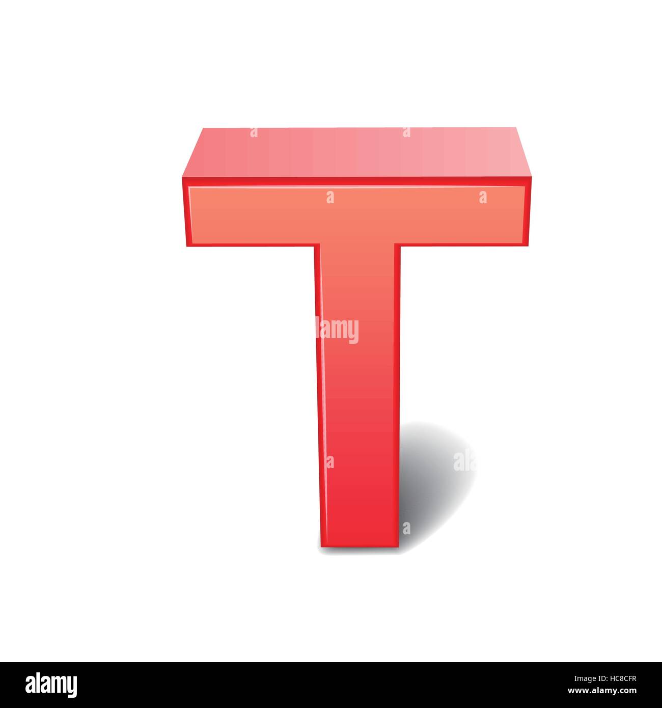 3d red letter T isolated on white background Stock Vector Image & Art ...