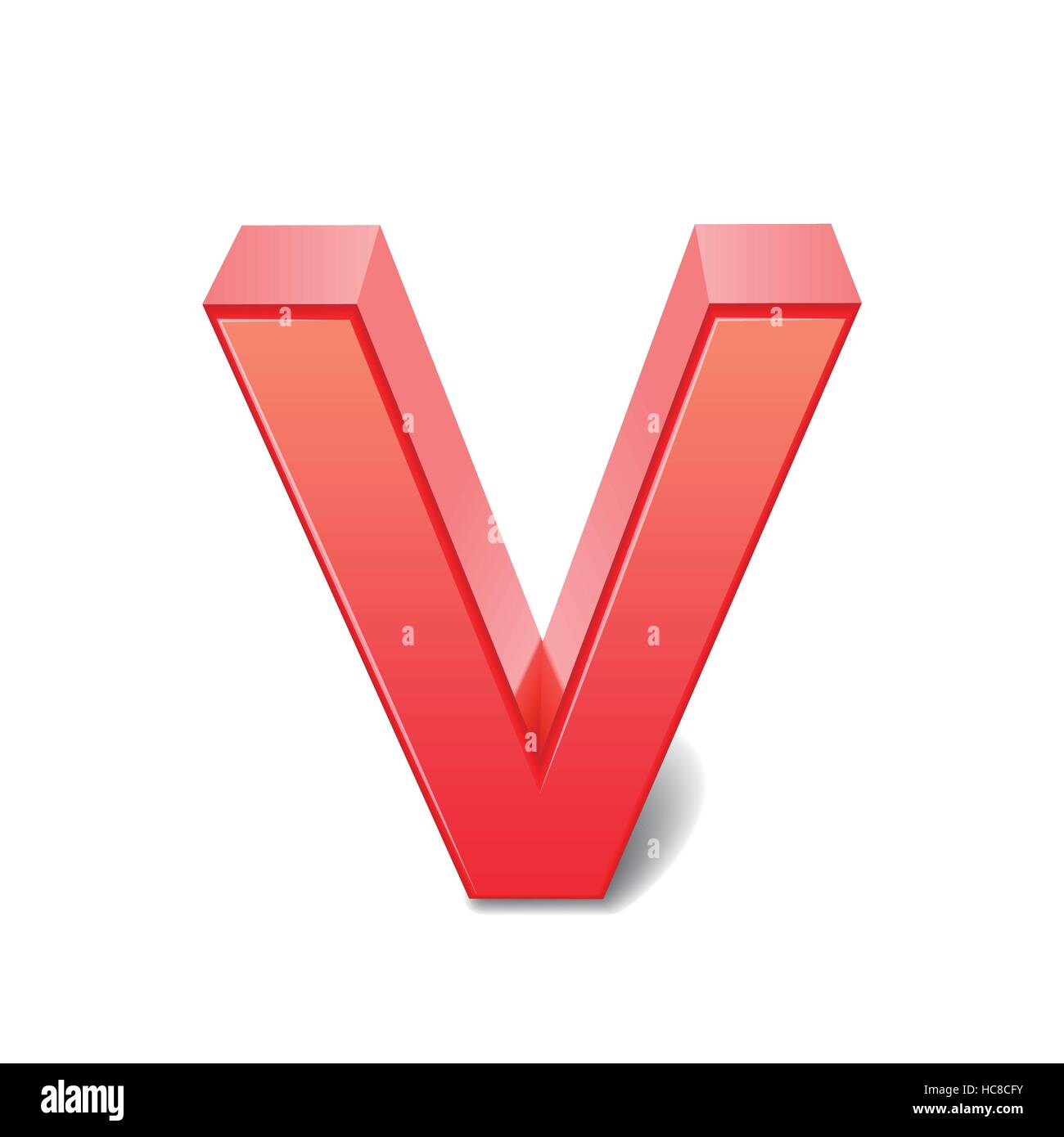 3d red letter V isolated on white background Stock Vector Image & Art ...