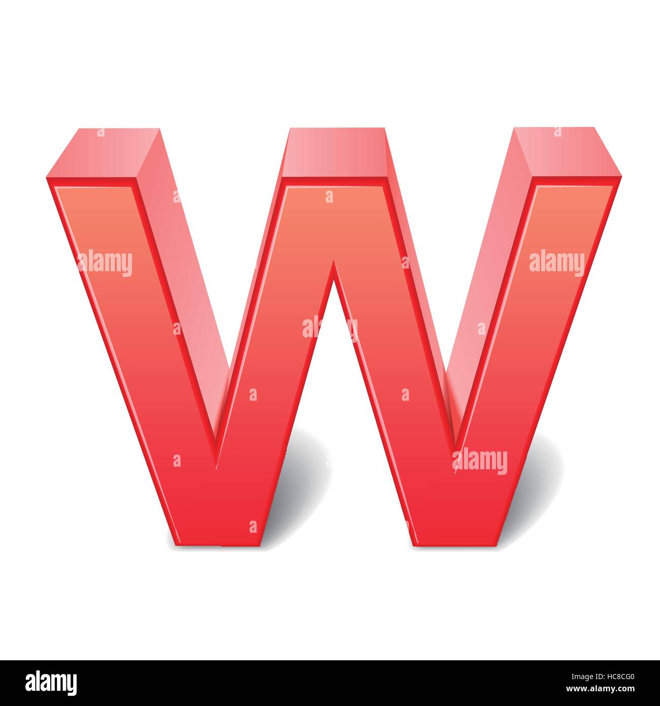 3d red letter W isolated on white background Stock Vector Image & Art ...