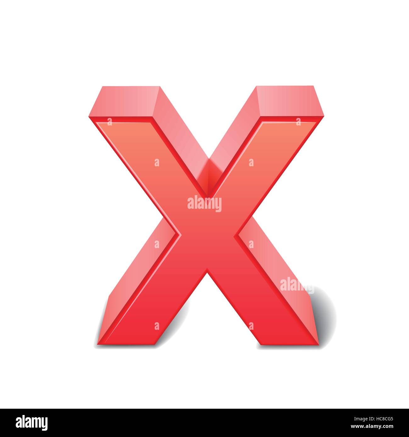 3d red letter X isolated on white background Stock Vector Image & Art ...