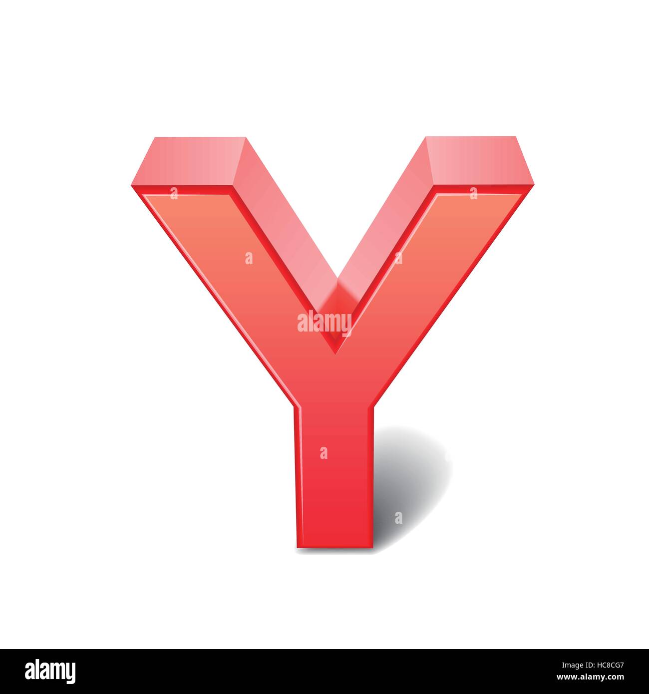 3d red letter Y isolated on white background Stock Vector Image & Art ...