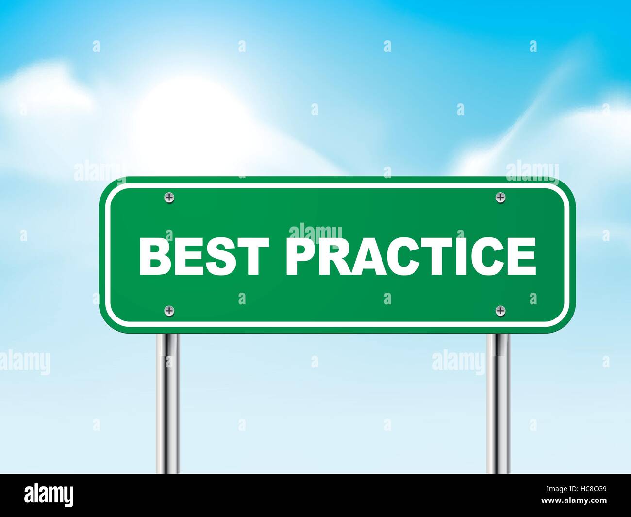 3d best practice road sign isolated on blue background Stock Vector ...