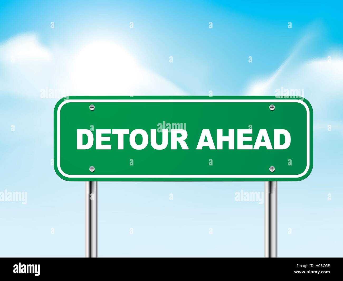 Traffic detour sign on Stock Vector Images - Alamy