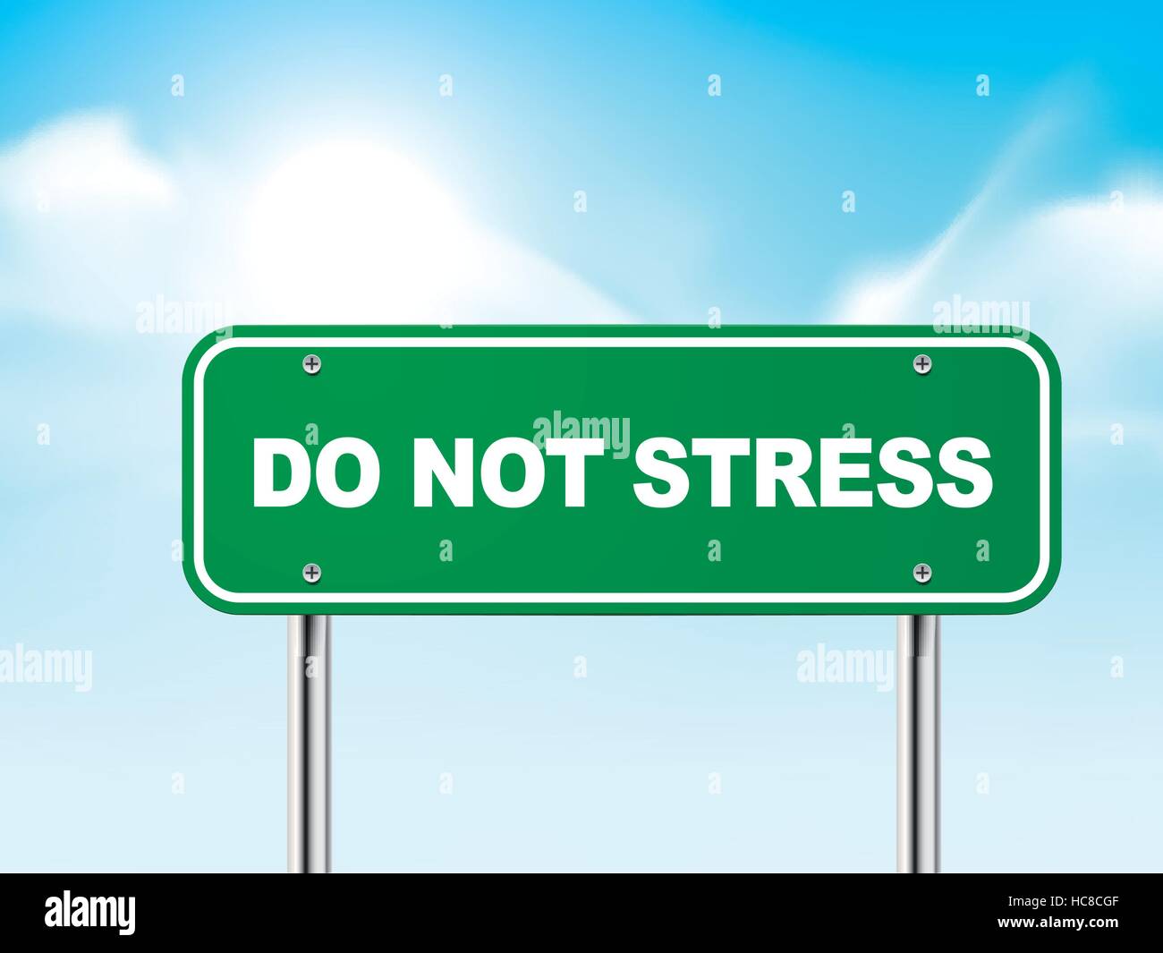 3d do not stress road sign isolated on blue background Stock Vector ...