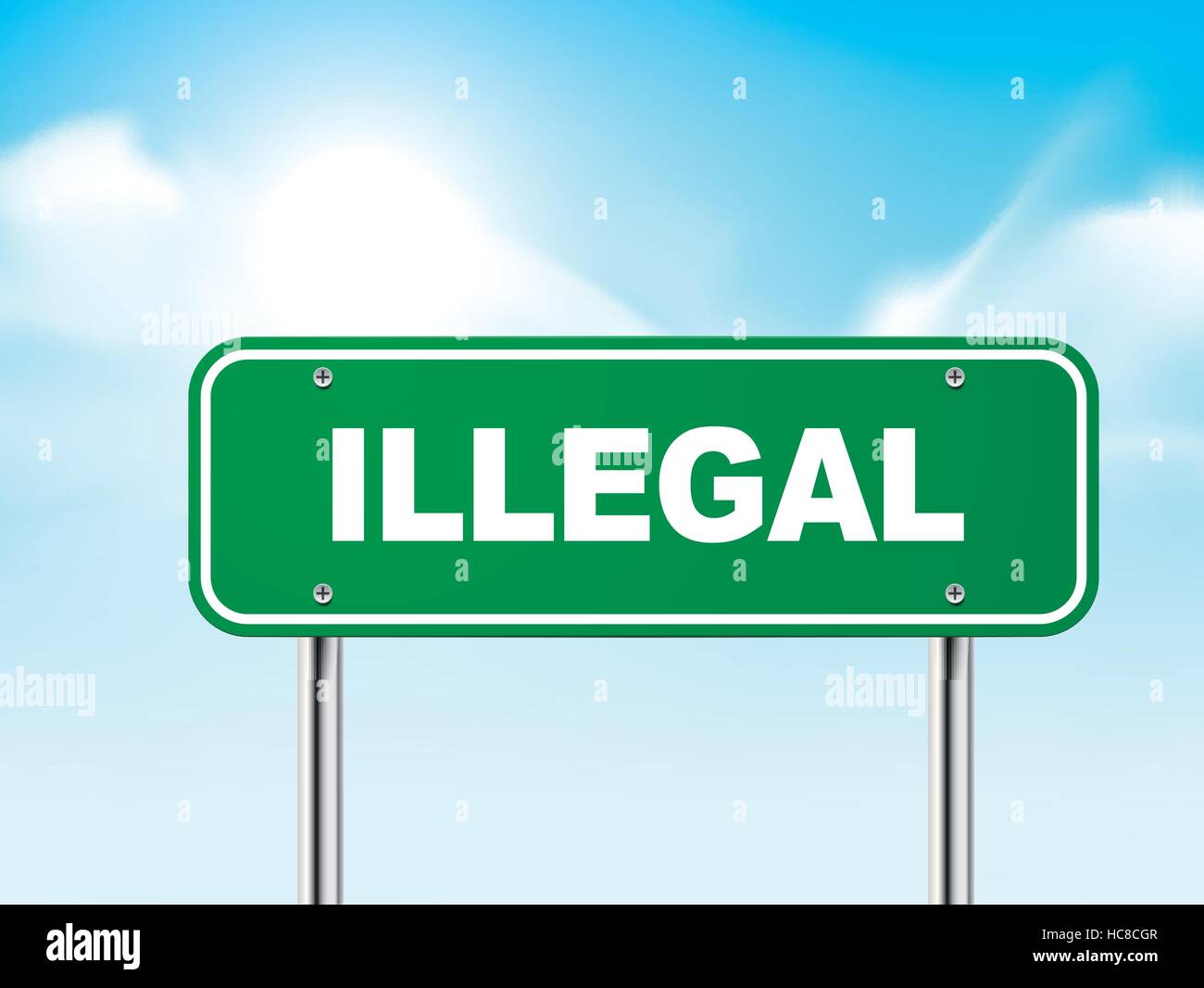 3d illegal road sign isolated on blue background Stock Vector Image ...