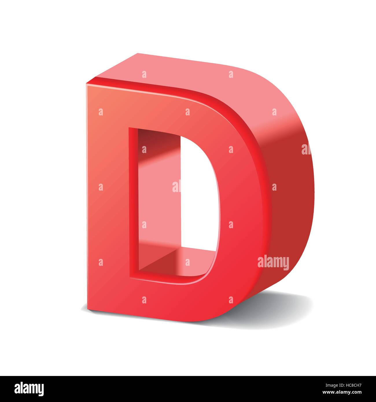 3d red letter D isolated on white background Stock Vector Image & Art ...