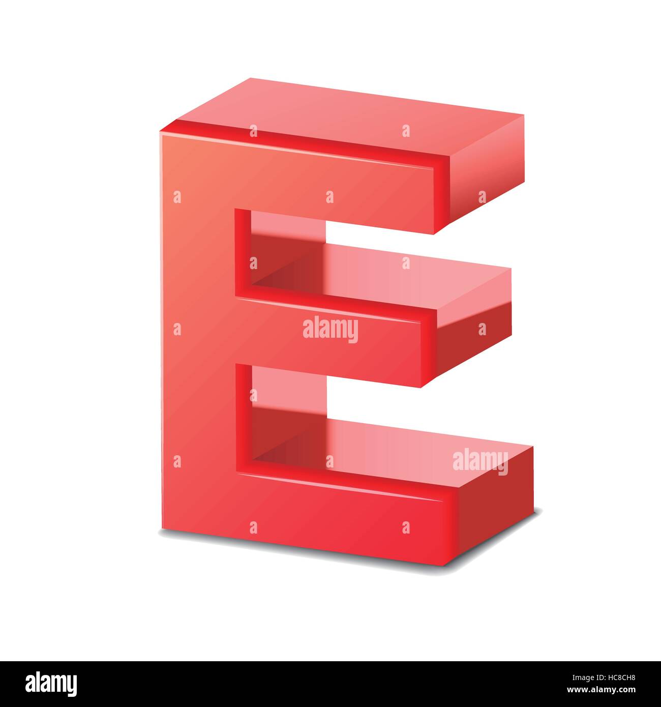 3d red letter E isolated on white background Stock Vector Image & Art ...