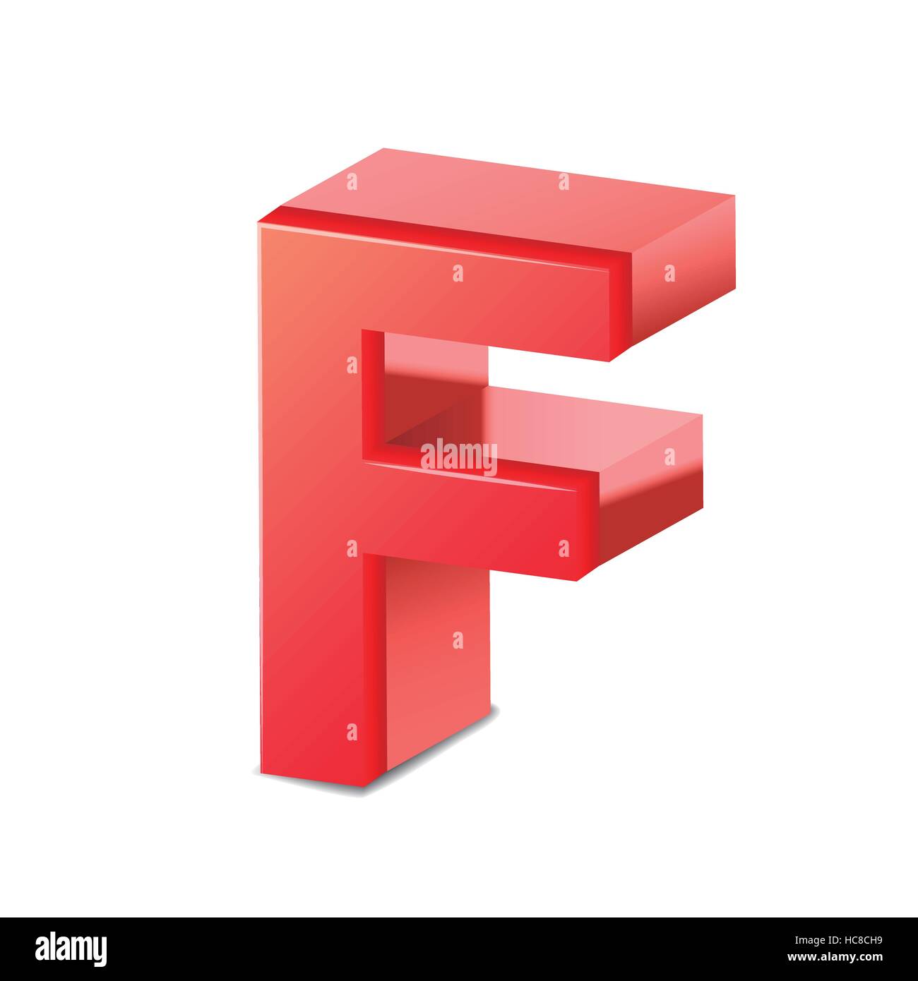 3d red letter F isolated on white background Stock Vector Image & Art ...
