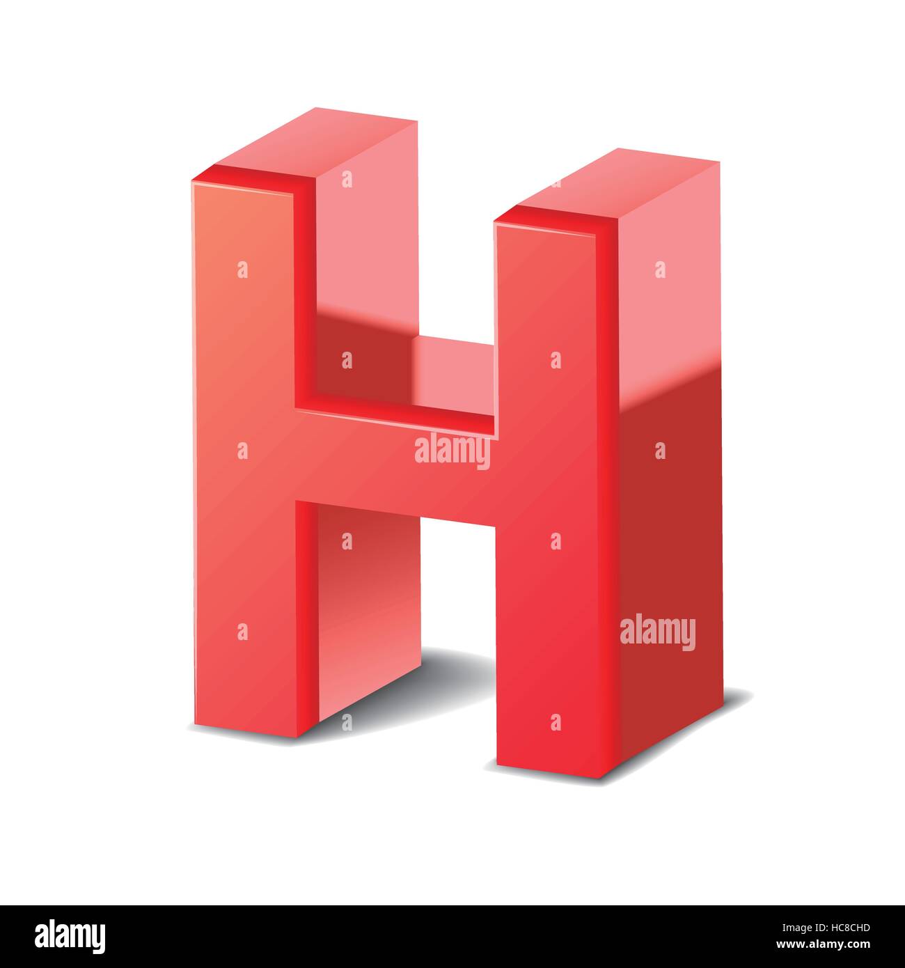 3d red letter H isolated on white background Stock Vector Image & Art ...