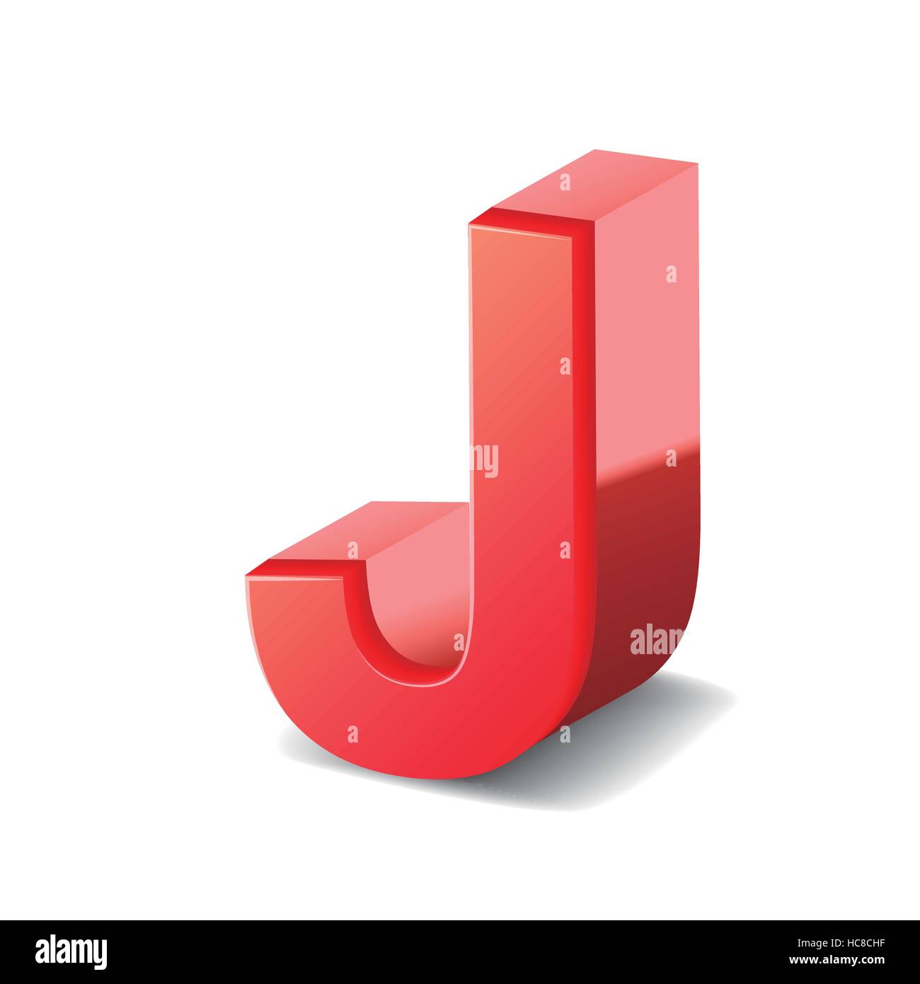 3d red letter J isolated on white background Stock Vector Image & Art ...