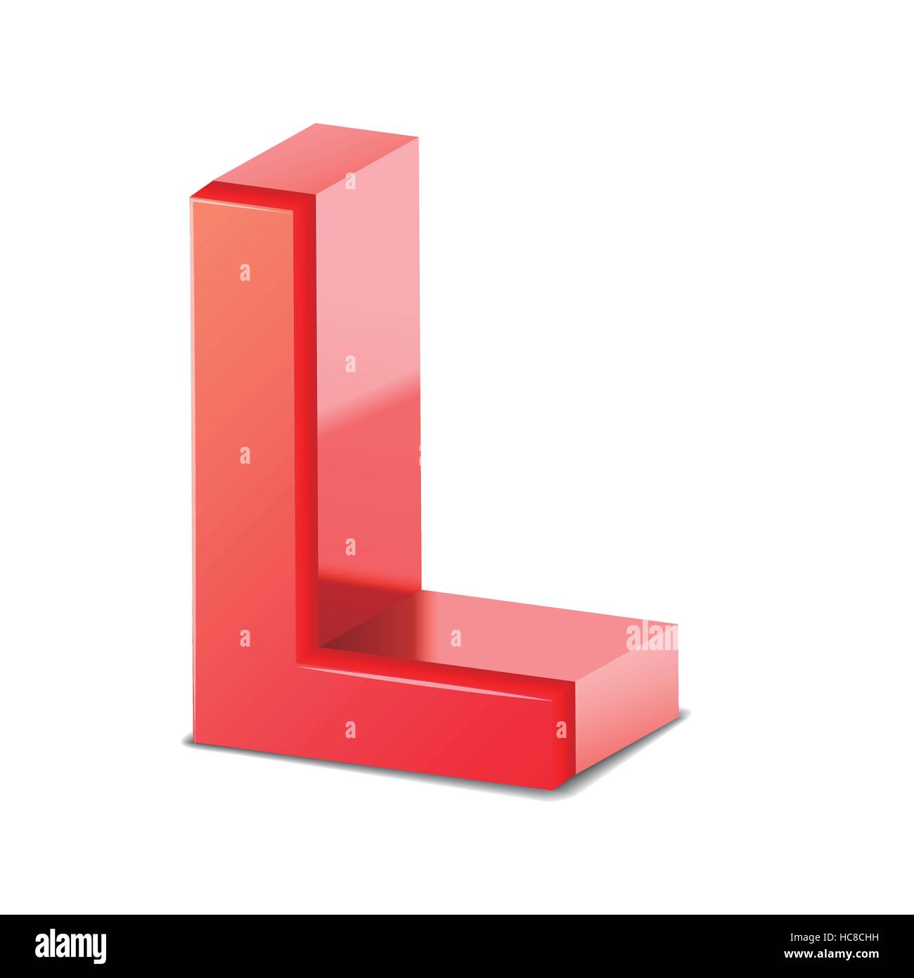 3d red letter L isolated on white background Stock Vector Image & Art ...