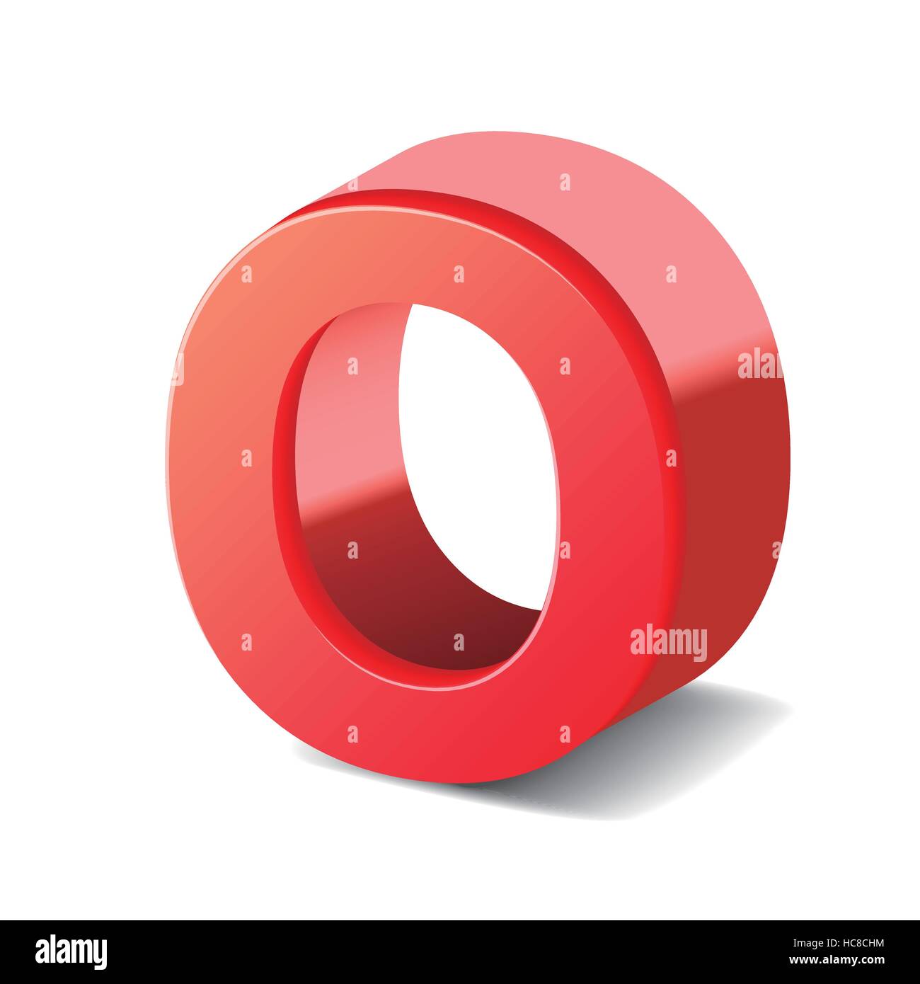 3d red letter O isolated on white background Stock Vector Image & Art ...