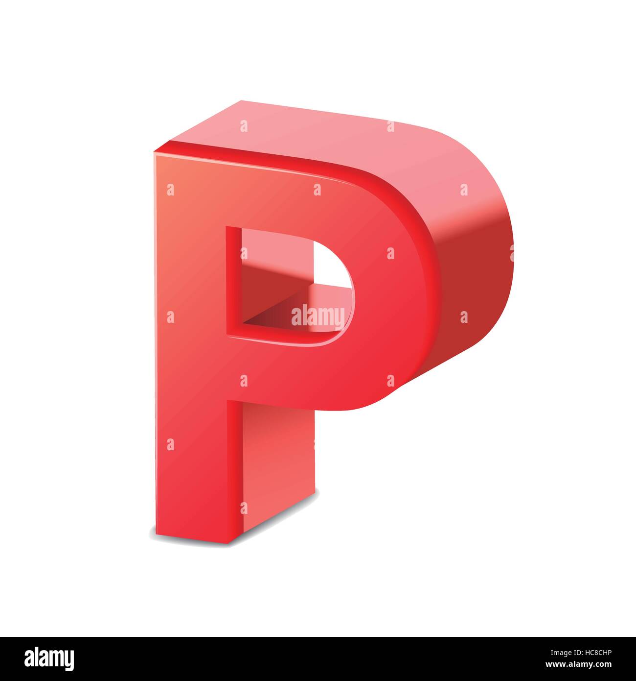 3d red letter P isolated on white background Stock Vector Image & Art ...