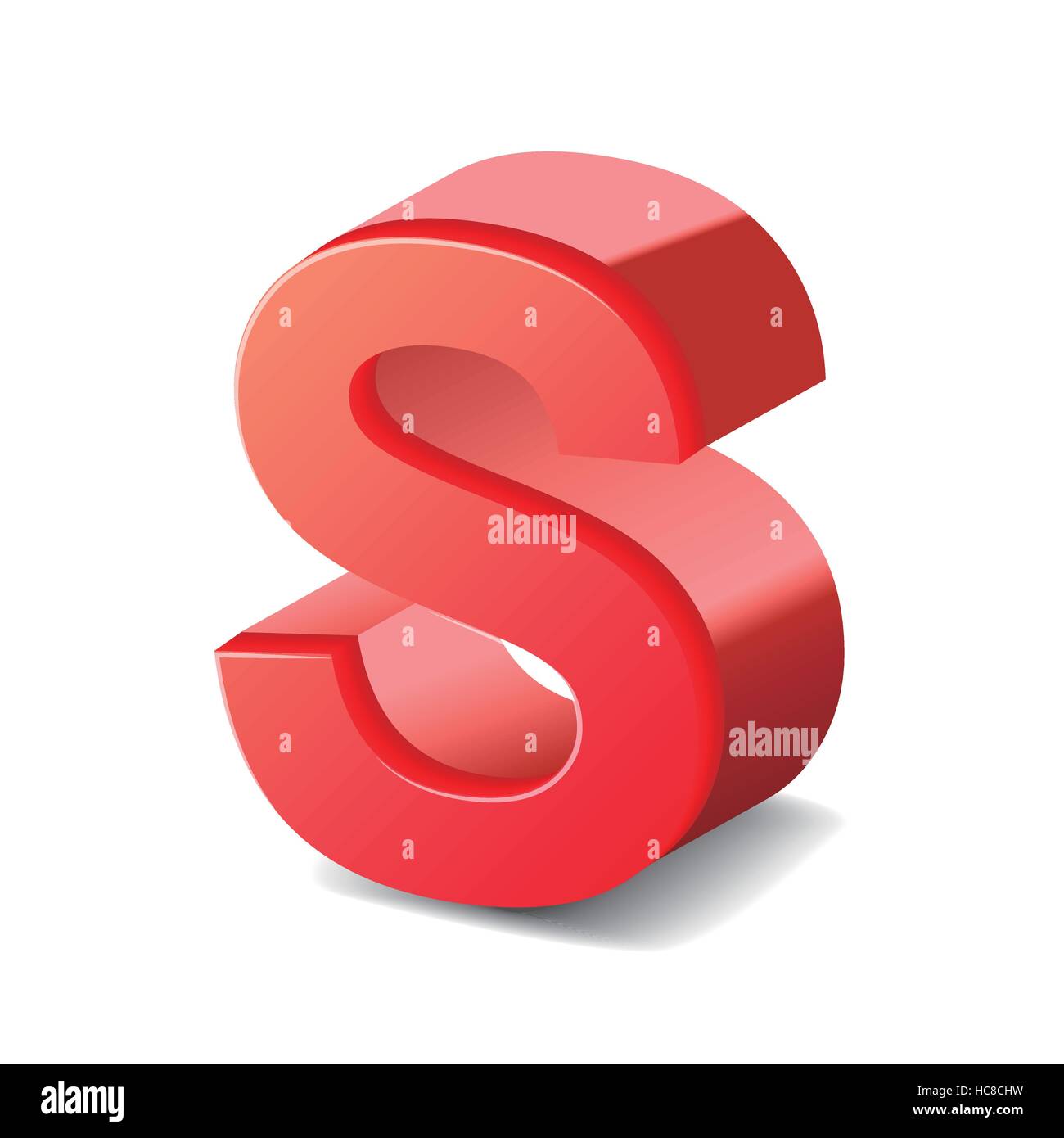 3d red letter S isolated on white background Stock Vector Image & Art ...