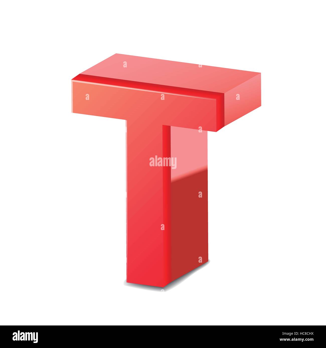 3d red letter T isolated on white background Stock Vector Image & Art ...
