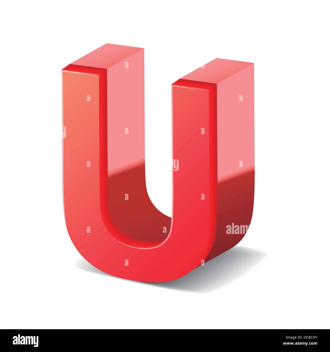 3d red letter U isolated on white background Stock Vector Image & Art ...