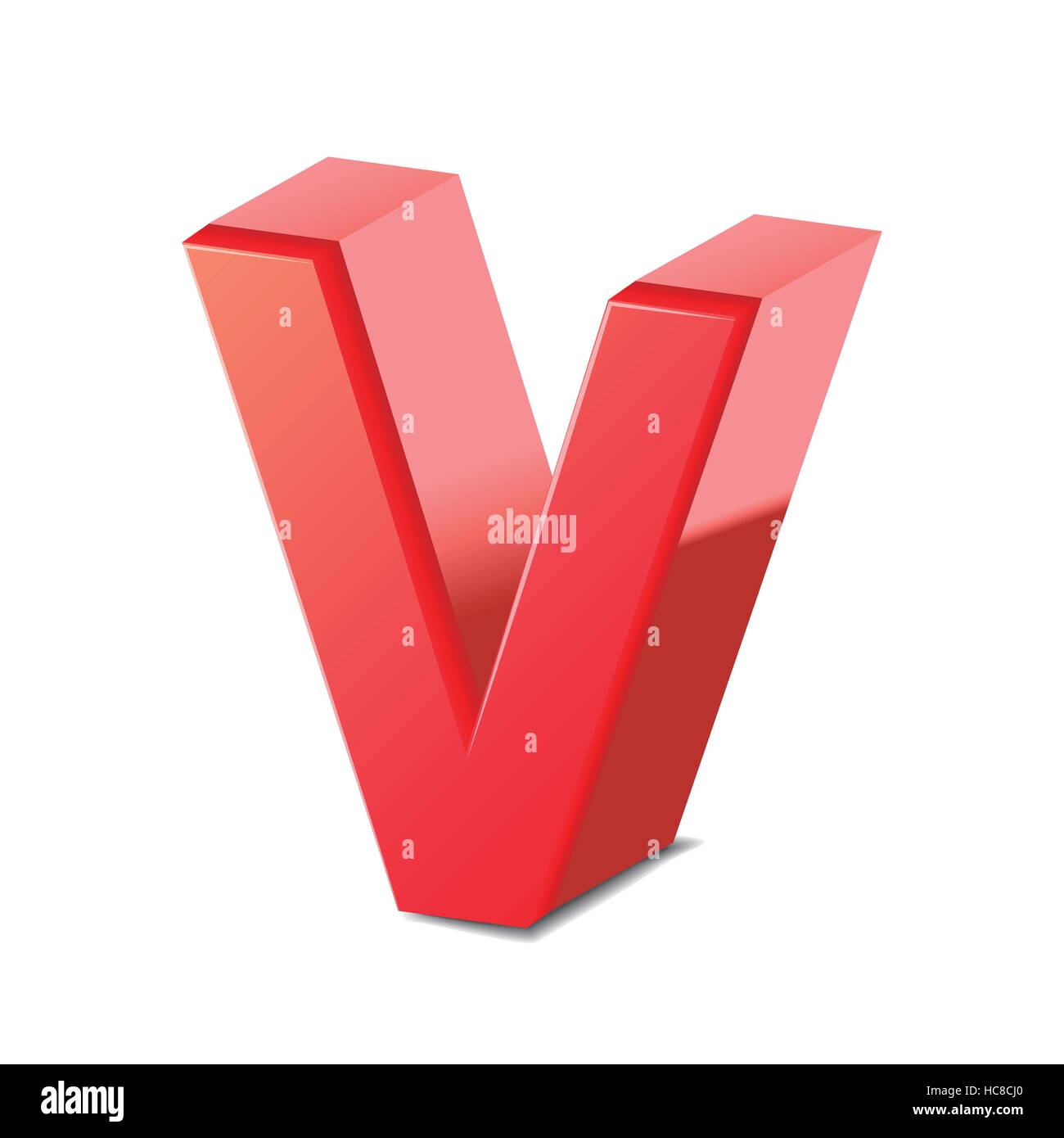 3d red letter V isolated on white background Stock Vector Image & Art ...