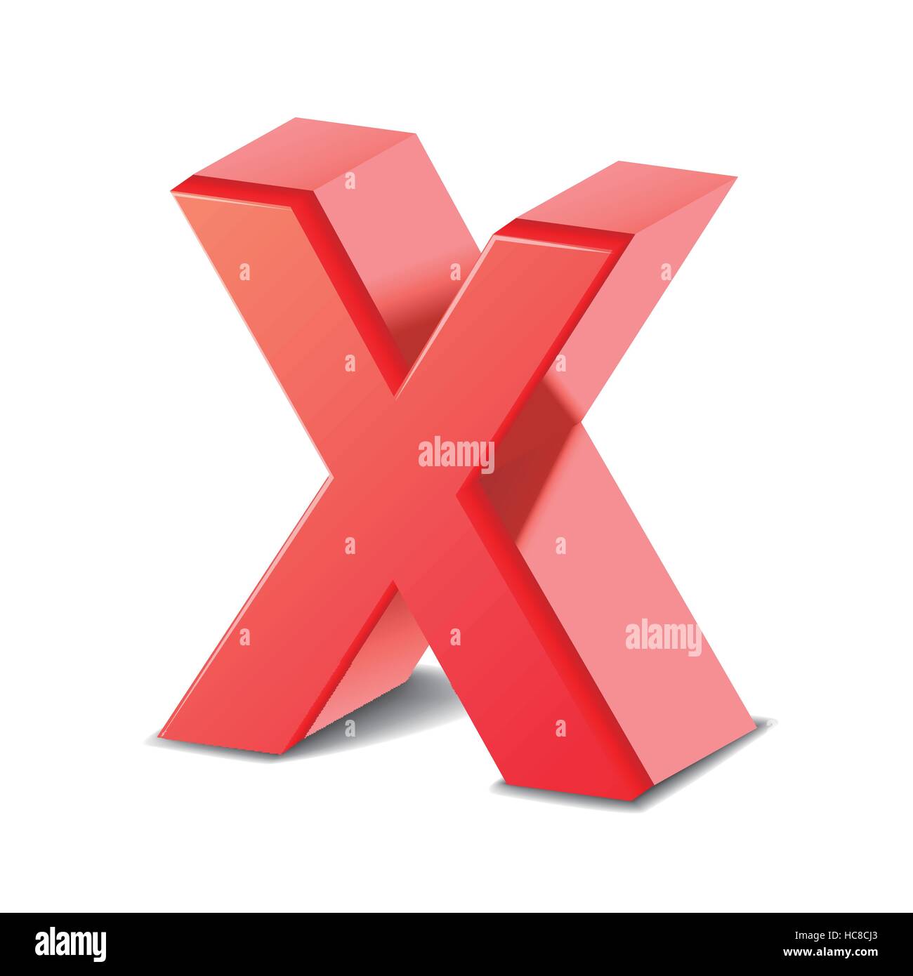 3d red letter X isolated on white background Stock Vector Image & Art ...