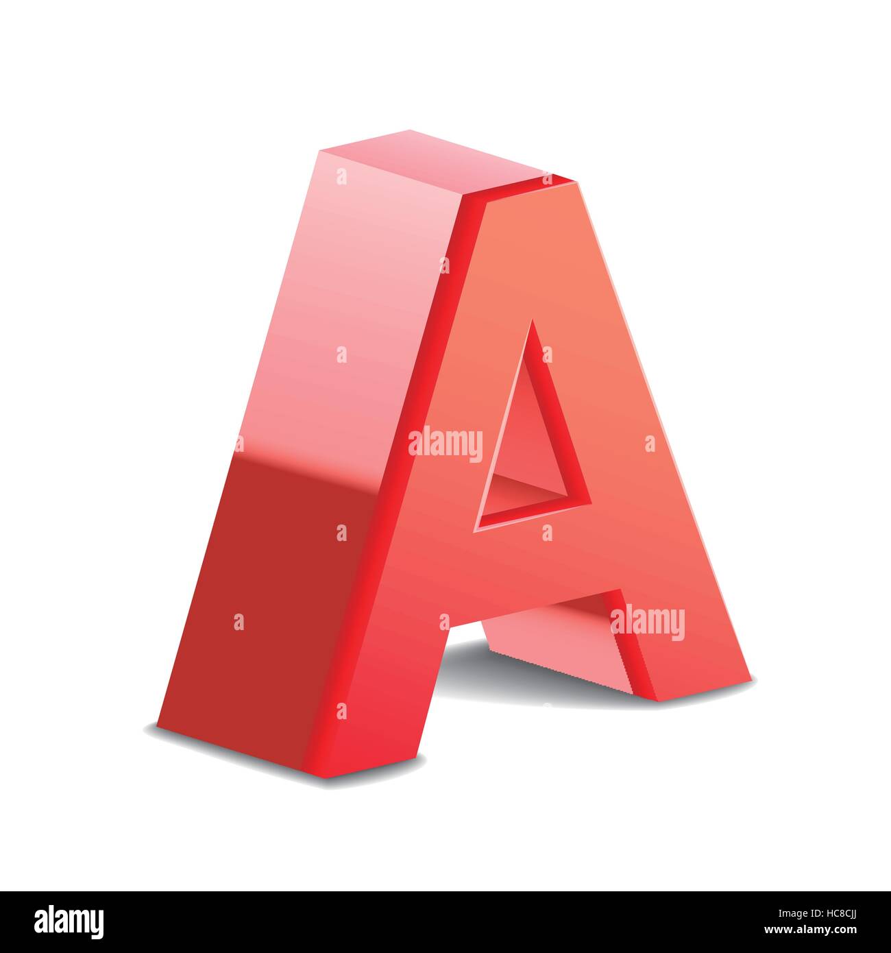 3d red letter A isolated on white background Stock Vector Image & Art ...