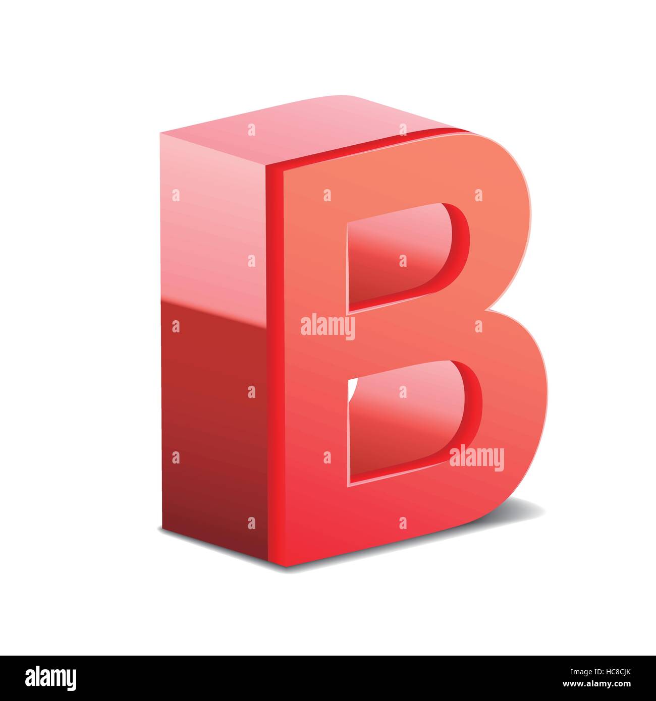 3d red letter B isolated on white background Stock Vector Image & Art ...