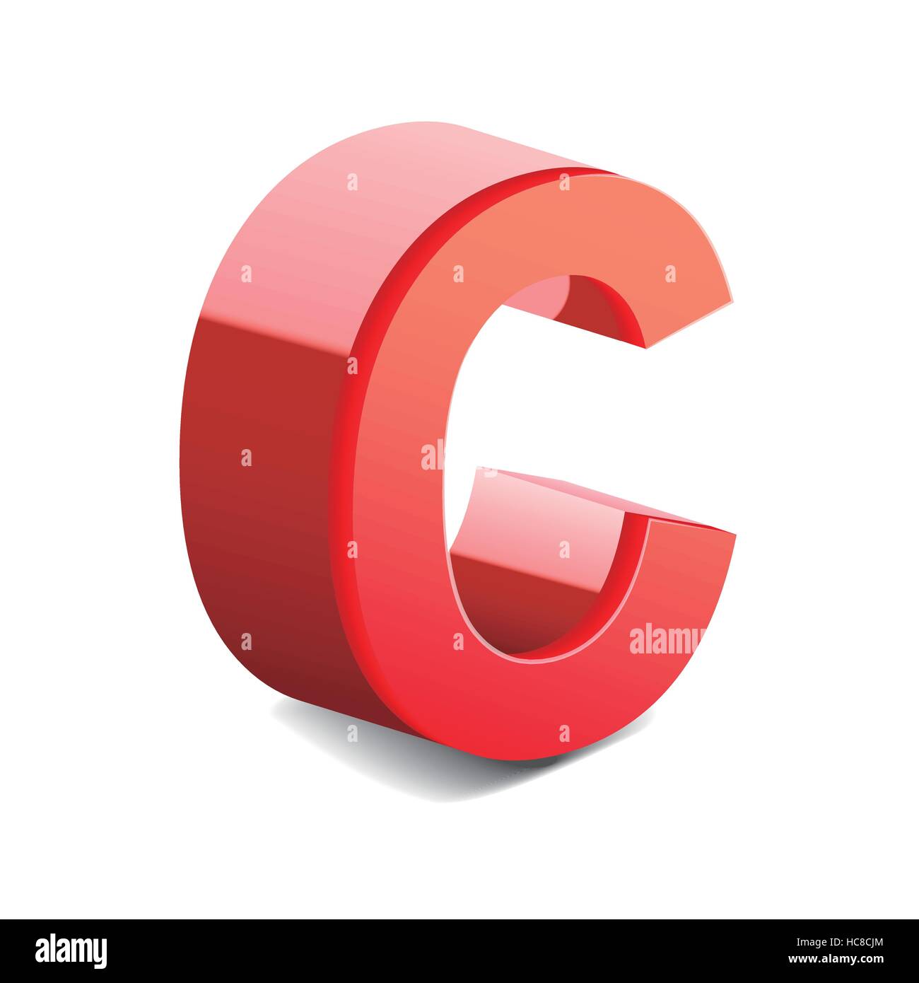 3d red letter C isolated on white background Stock Vector Image & Art ...