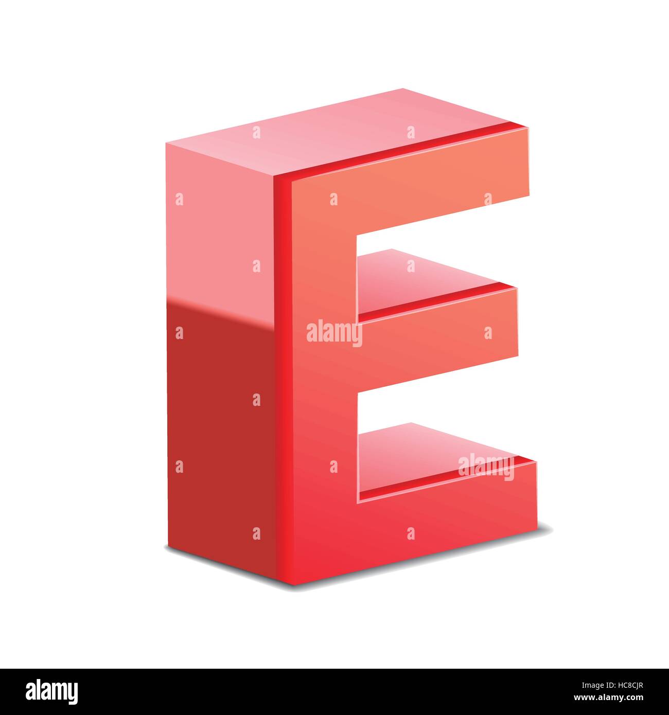 3d red letter E isolated on white background Stock Vector Image & Art ...