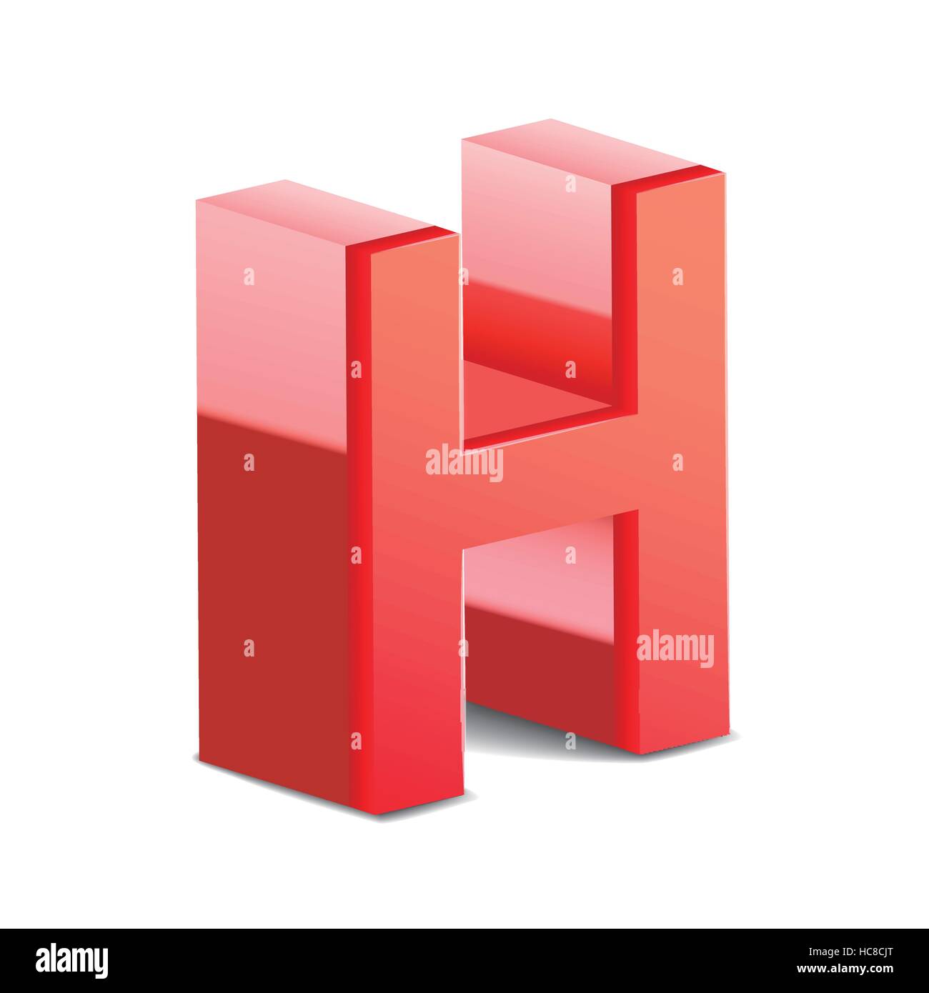 3d red letter H isolated on white background Stock Vector Image & Art ...