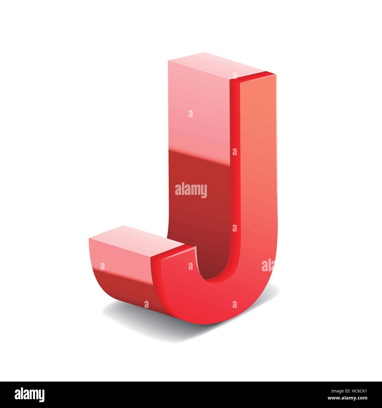 3d red letter J isolated on white background Stock Vector Image & Art ...