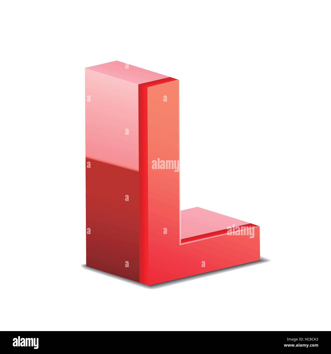 3d red letter L isolated on white background Stock Vector Image & Art ...