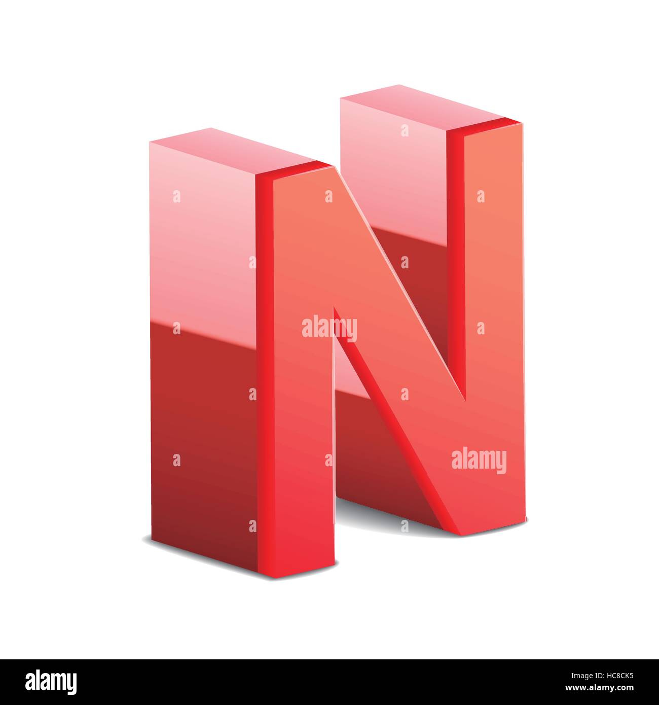 3d red letter N isolated on white background Stock Vector Image & Art ...
