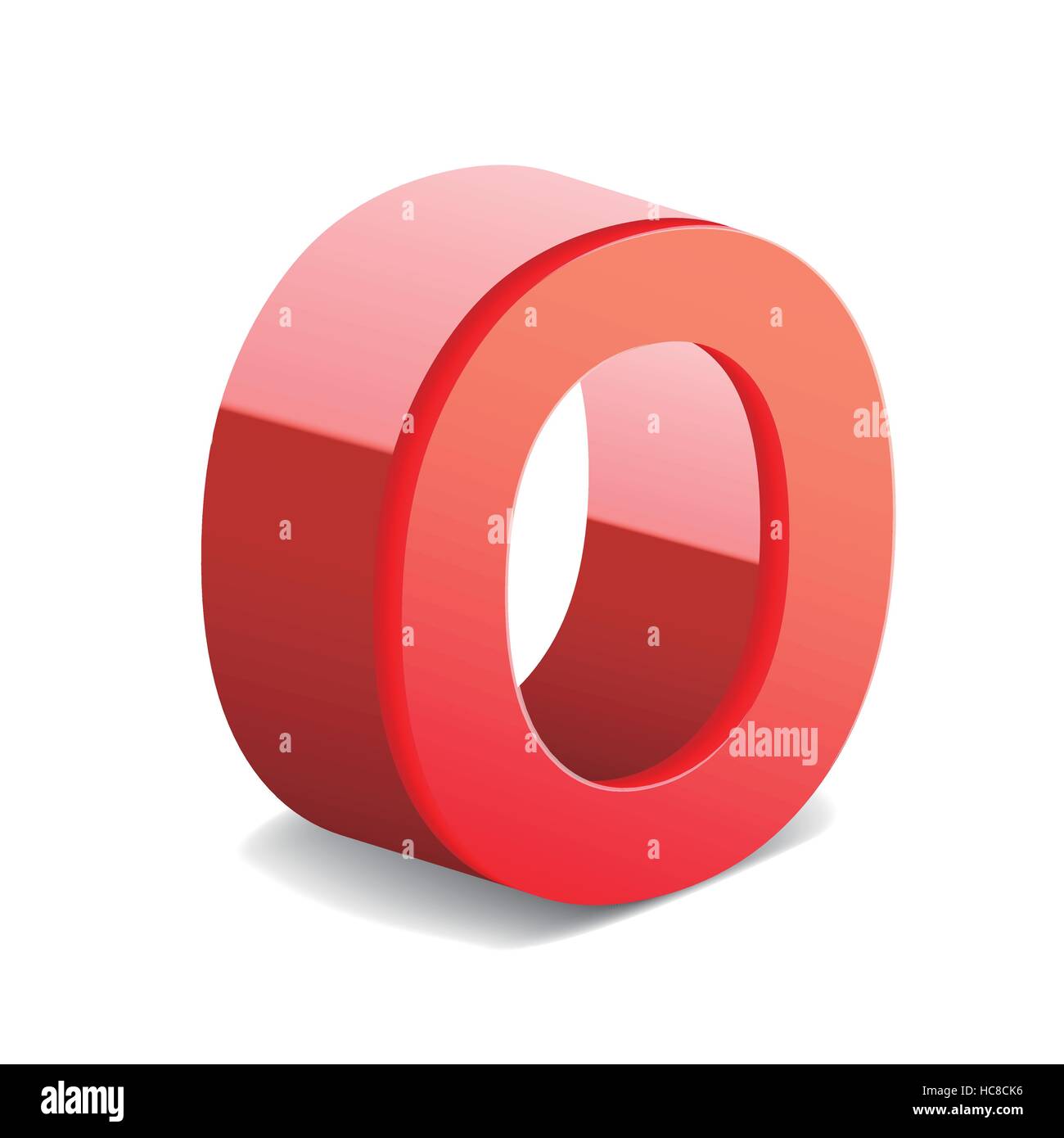3d red letter O isolated on white background Stock Vector Image & Art ...