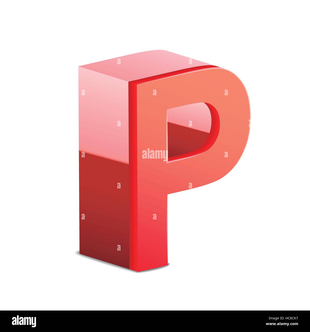 3d red letter P isolated on white background Stock Vector Image & Art ...