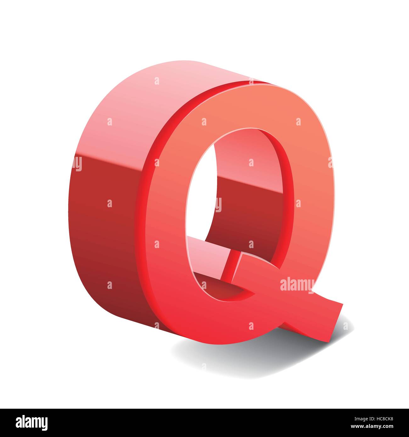 3d red letter Q isolated on white background Stock Vector Image & Art ...
