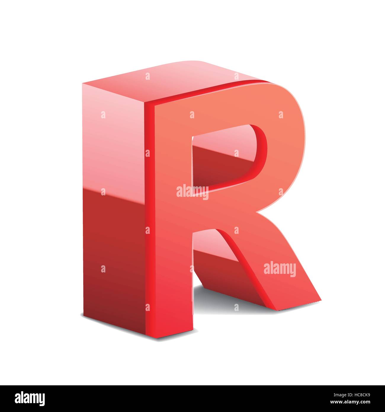 3d red letter R isolated on white background Stock Vector Image & Art ...