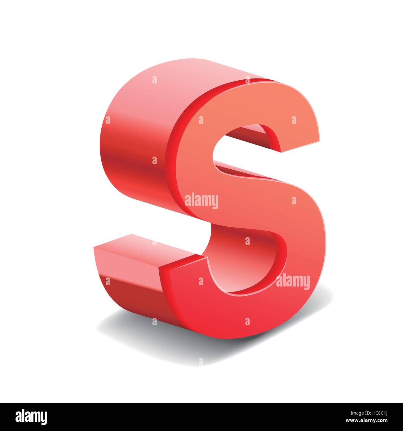 3d red letter S isolated on white background Stock Vector Image & Art ...
