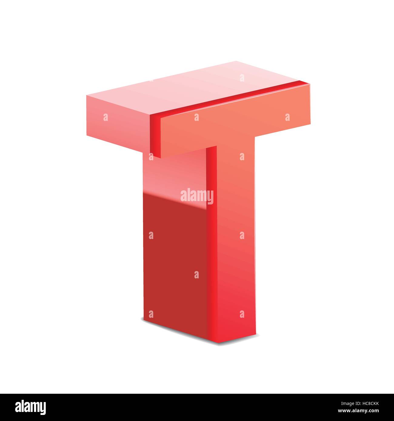 3d red letter T isolated on white background Stock Vector Image & Art ...