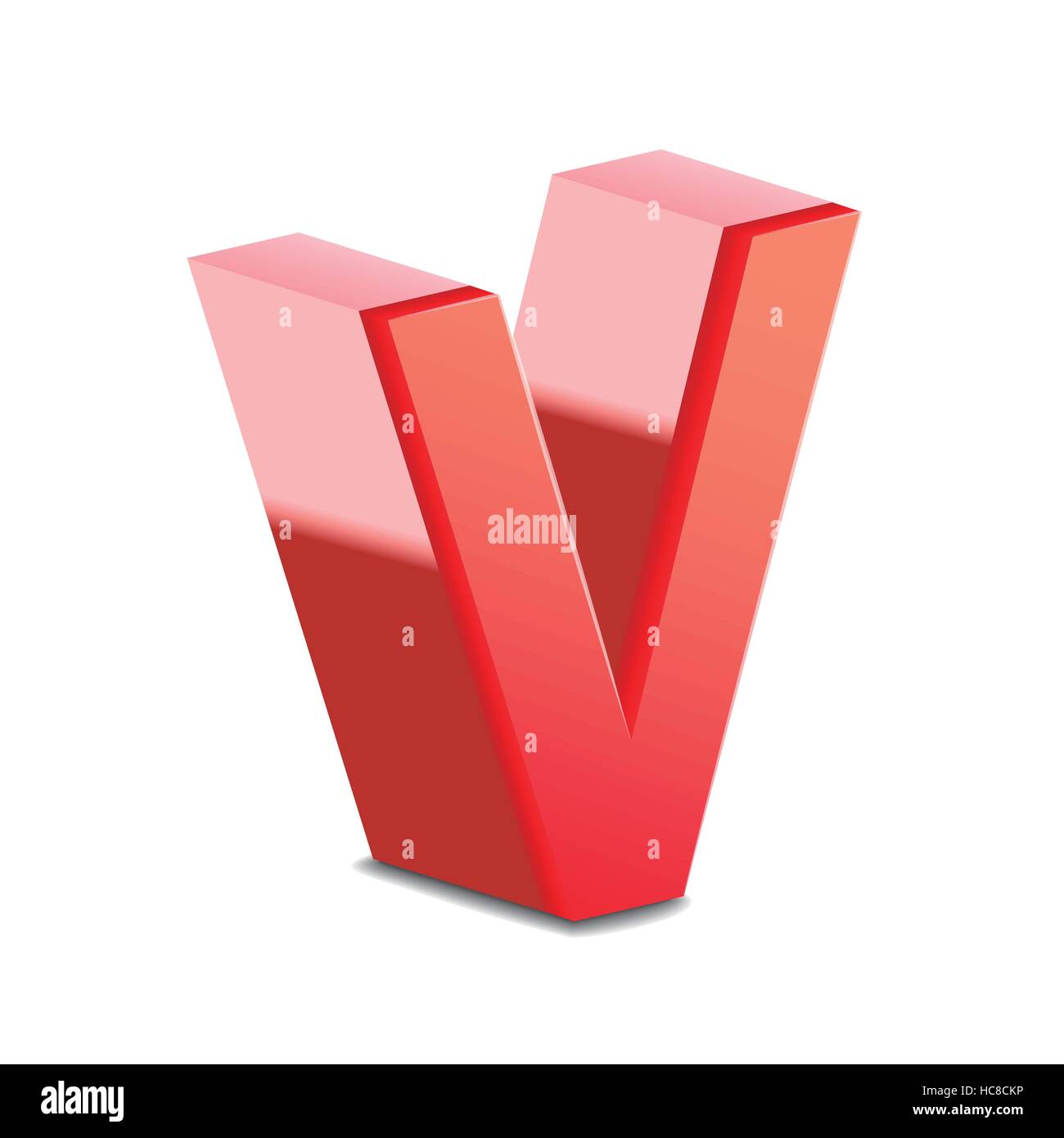 3d red letter V isolated on white background Stock Vector Image & Art ...