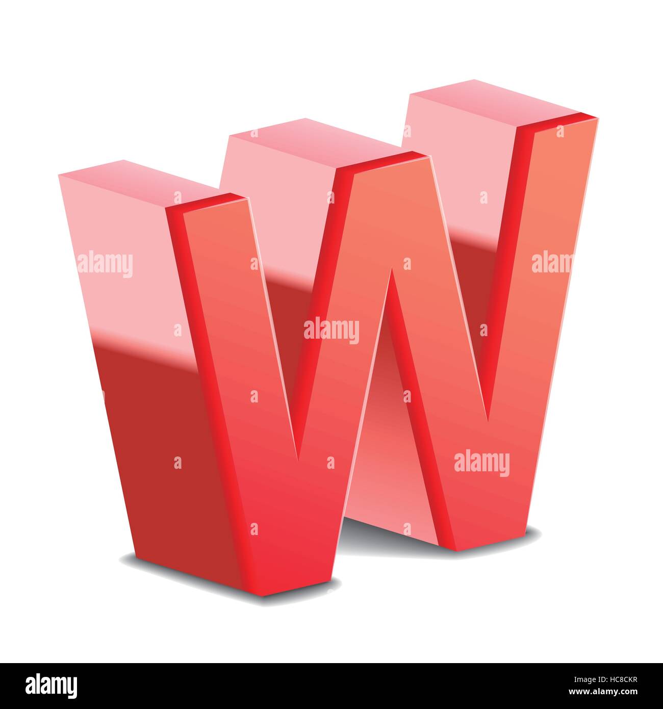 3d red letter W isolated on white background Stock Vector Image & Art ...