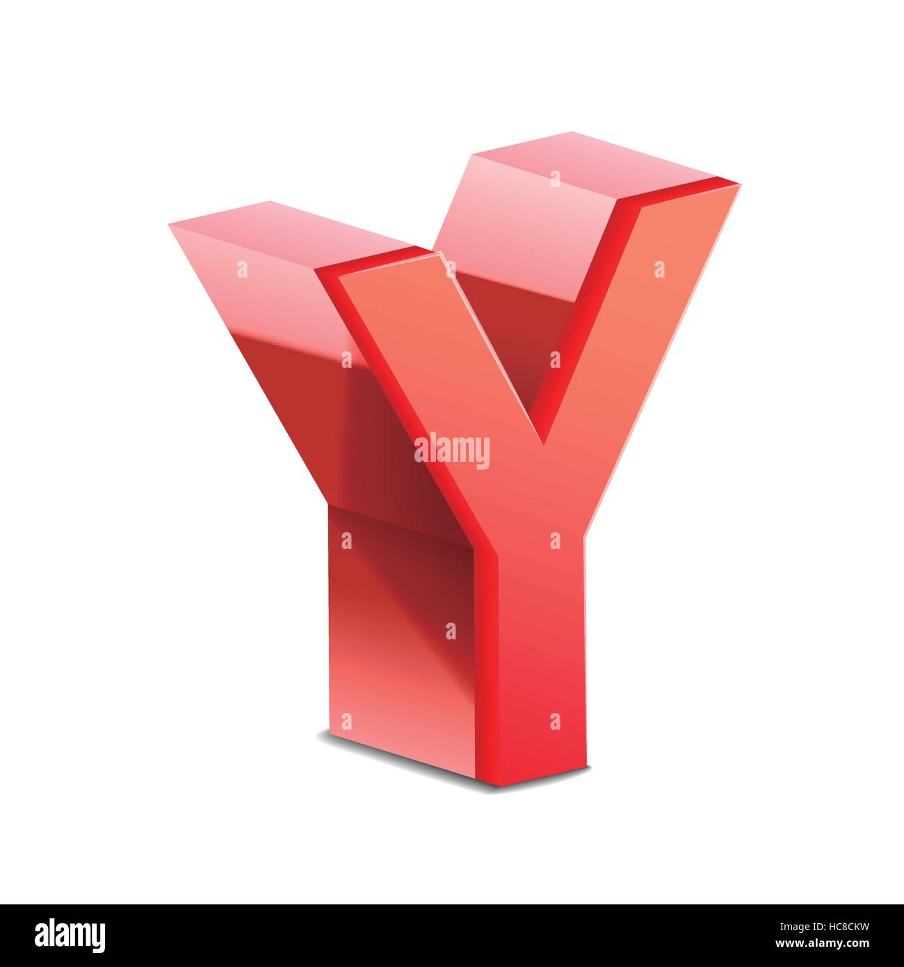 3d red letter Y isolated on white background Stock Vector Image & Art ...