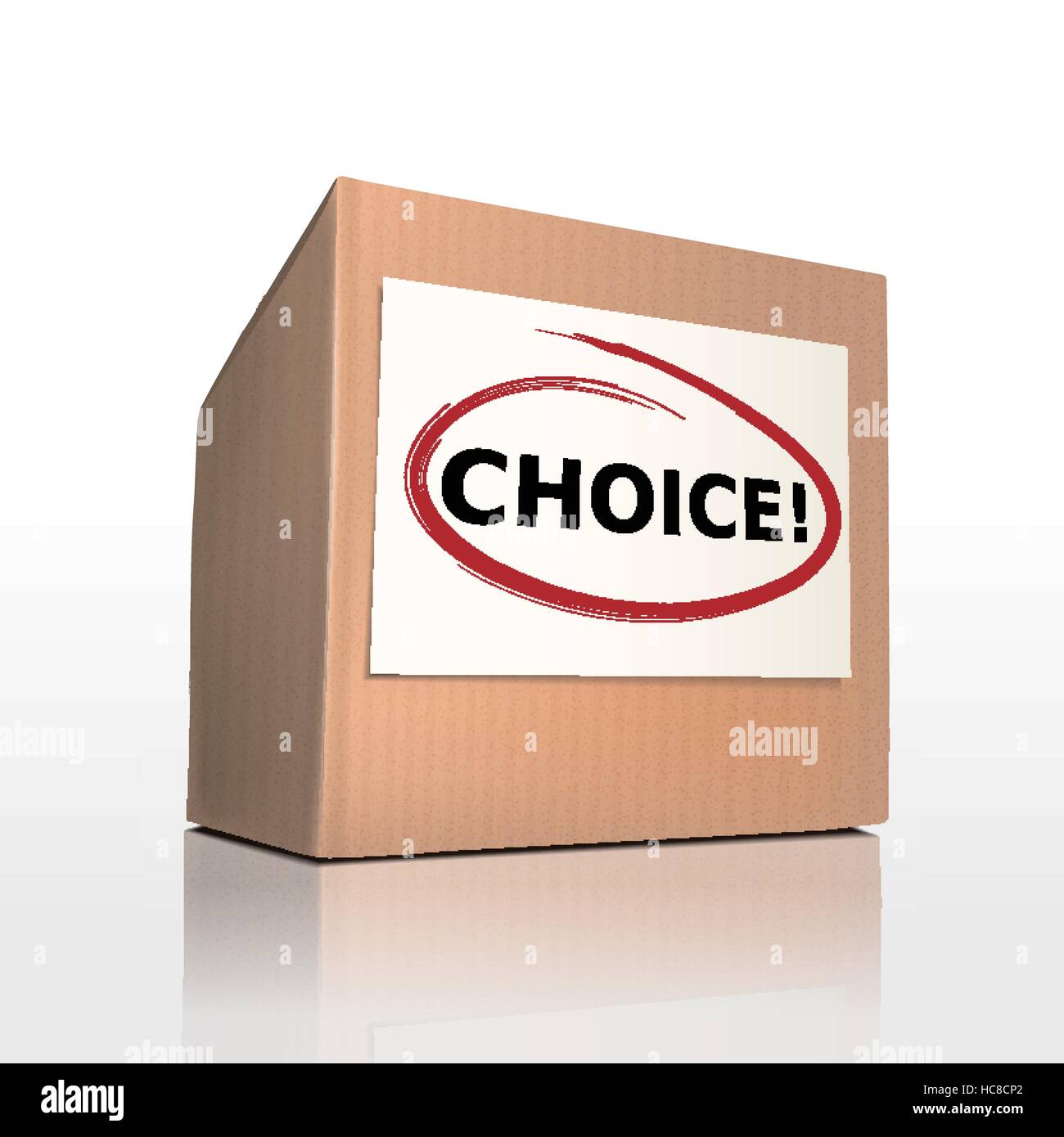 the word choice on a paper box over white background Stock Vector Image ...