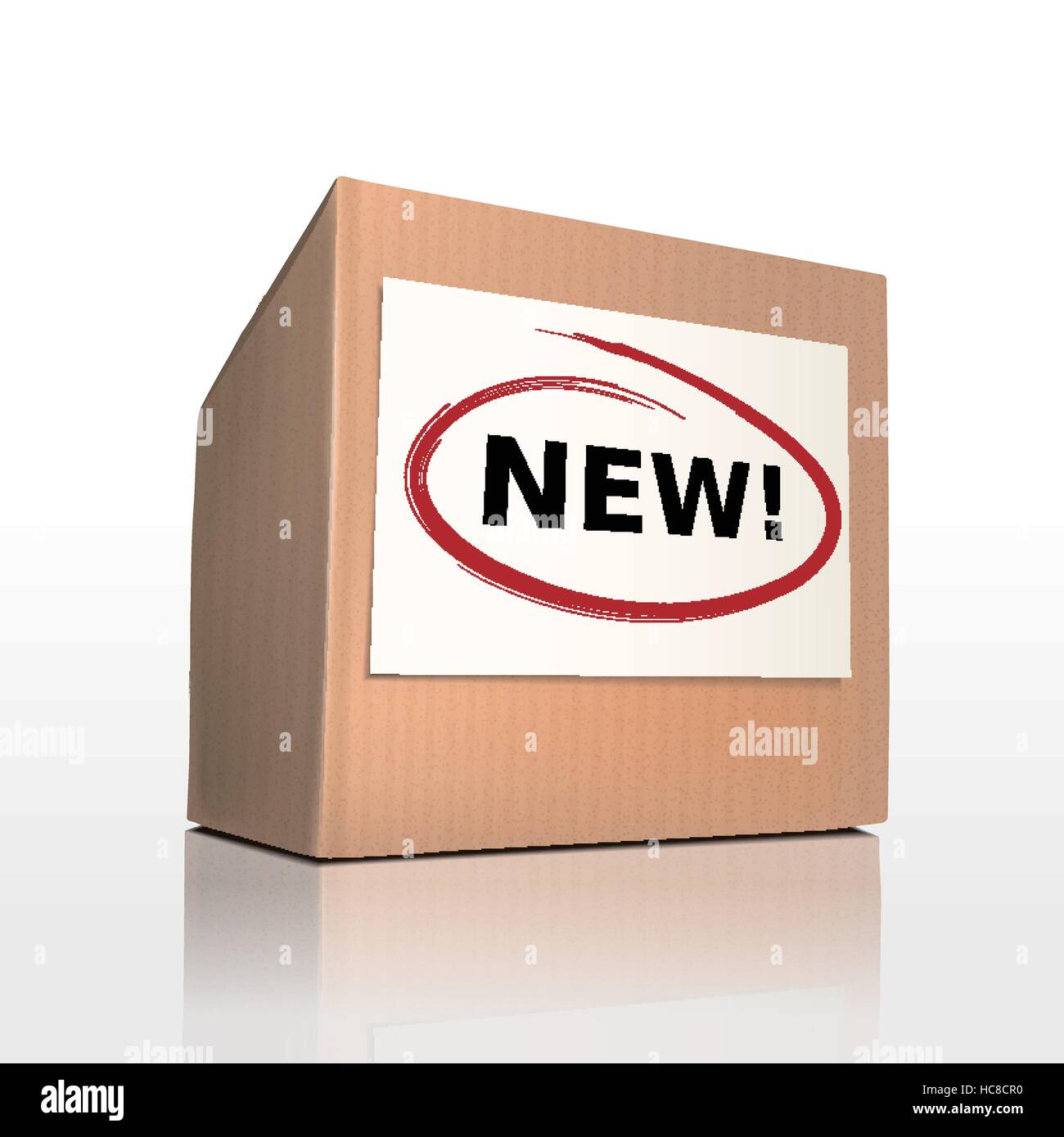 the word new on a paper box over white background Stock Vector Image ...