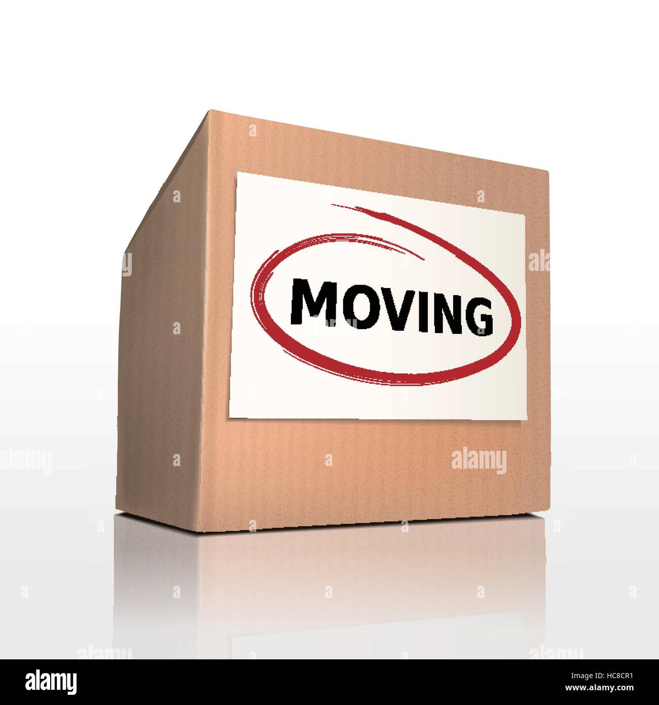 the word moving on a paper box over white background Stock Vector Image ...