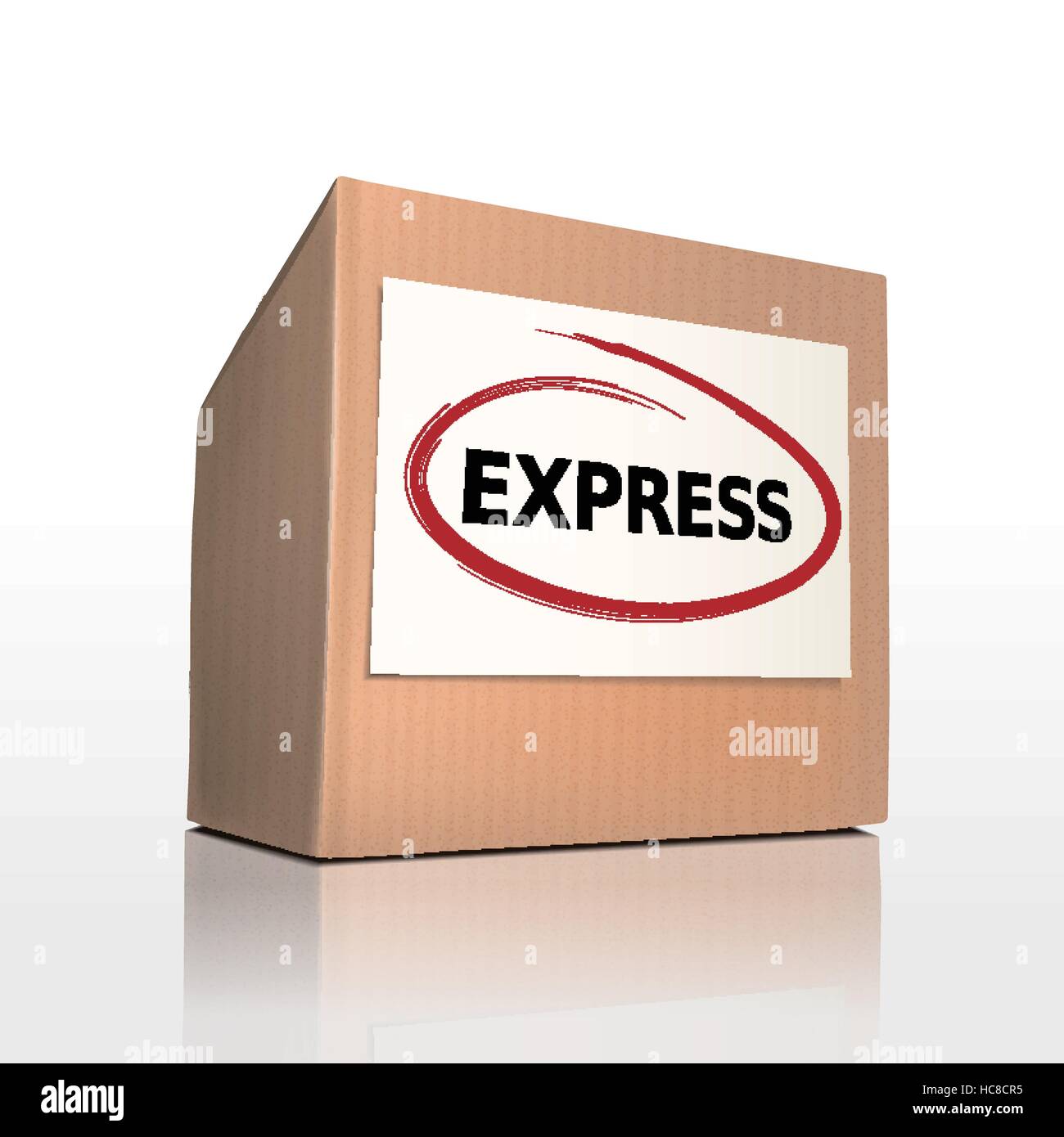 the word express on a paper box over white background Stock Vector ...