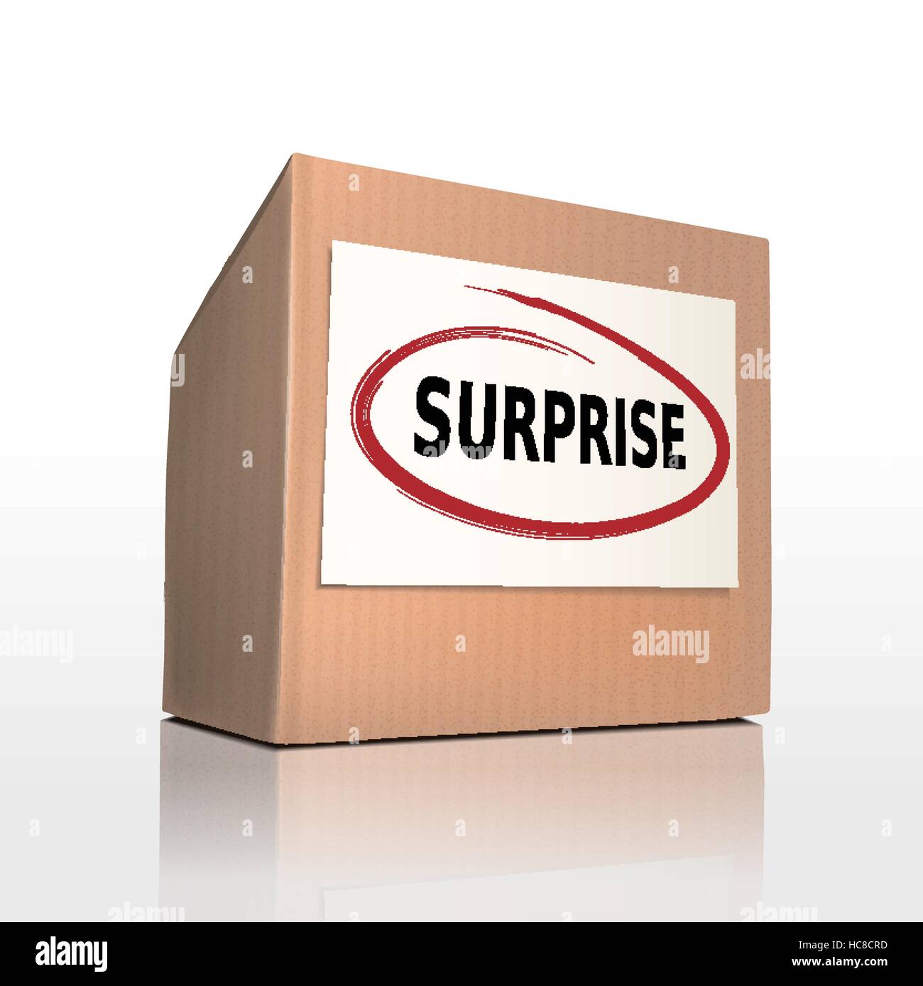surprise on a paper box over white background Stock Vector Image & Art ...