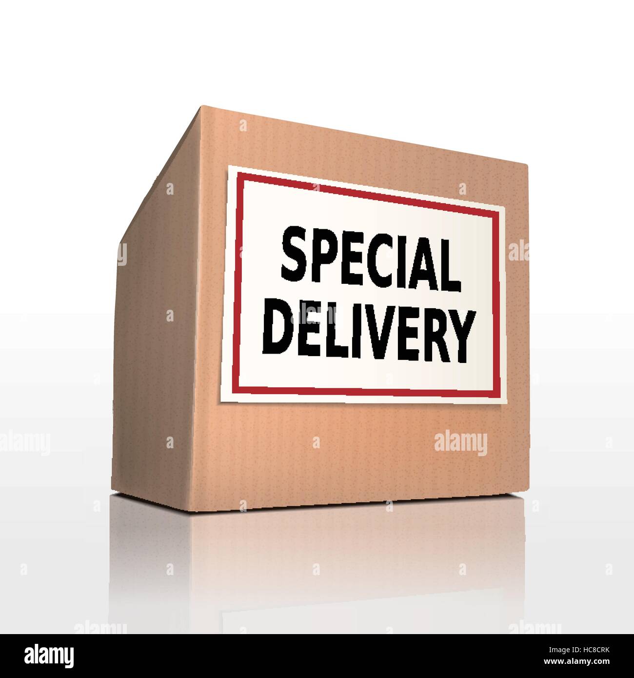 special delivery on a paper box over white background Stock Vector ...