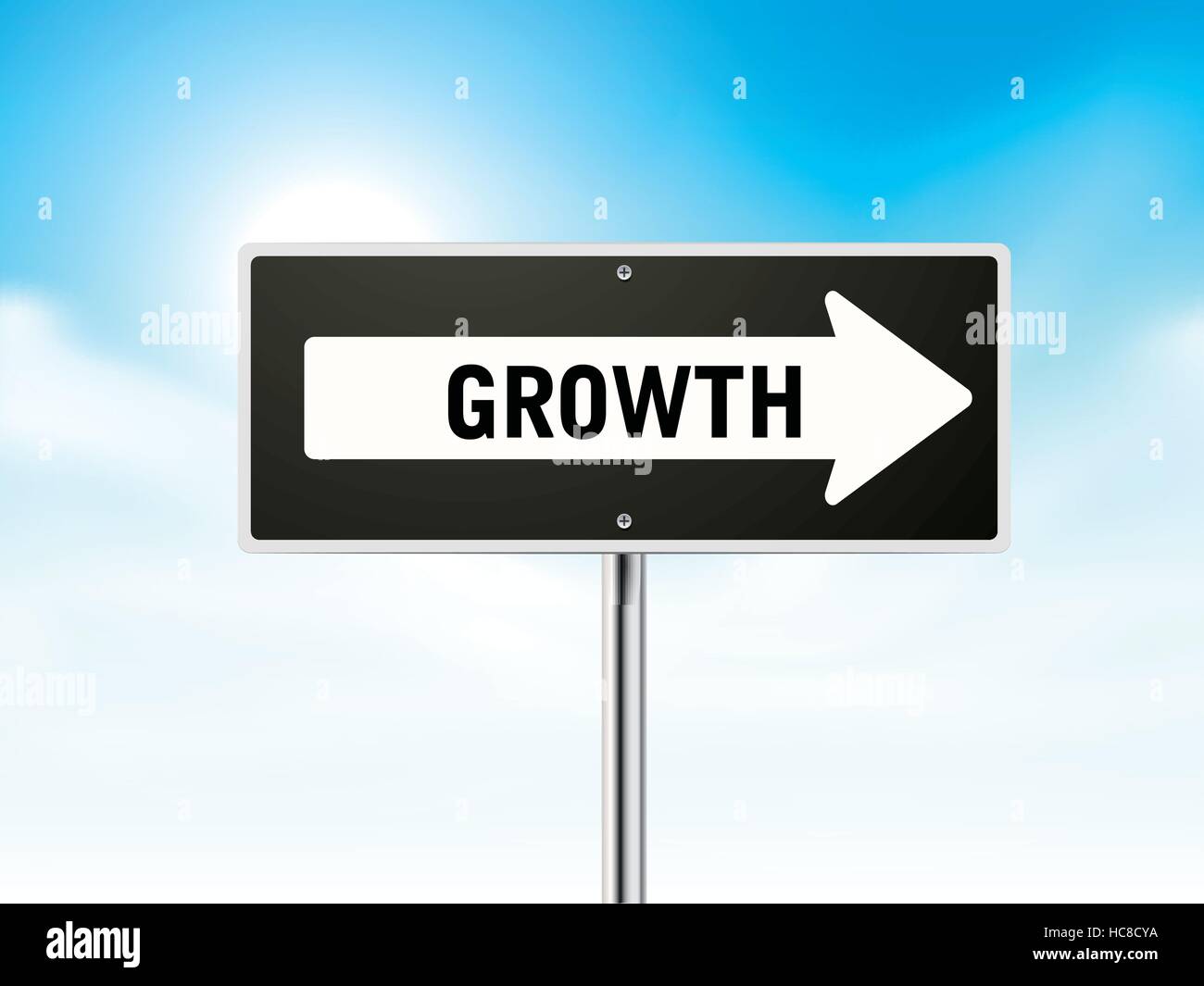 growth on black road sign isolated over sky Stock Vector Image & Art ...