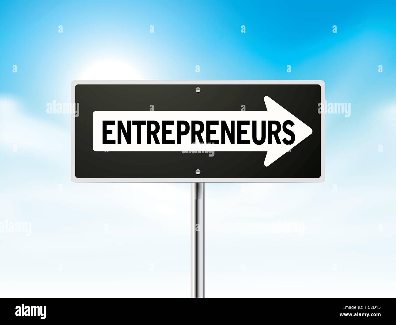 entrepreneurs on black road sign isolated over sky Stock Vector Image ...
